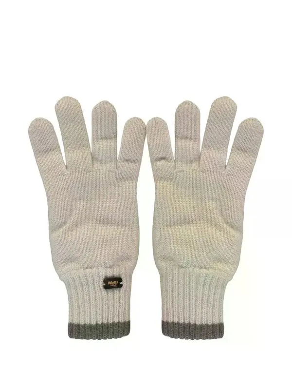 MOORER Logo-plaque Ribbed-trim Gloves - Neutrals
