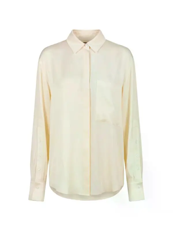 MOORER Button-sleeve Chest-pocket Shirt