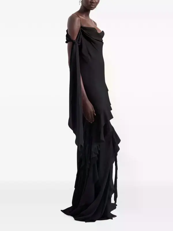 Nina Ricci Silk Ruffled Maxi Dress