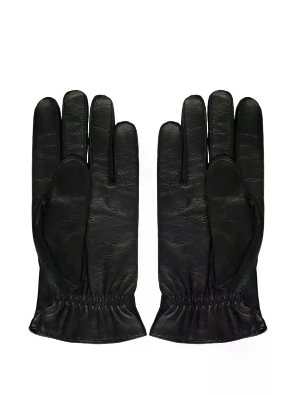 MOORER Topstitched Leather Gloves