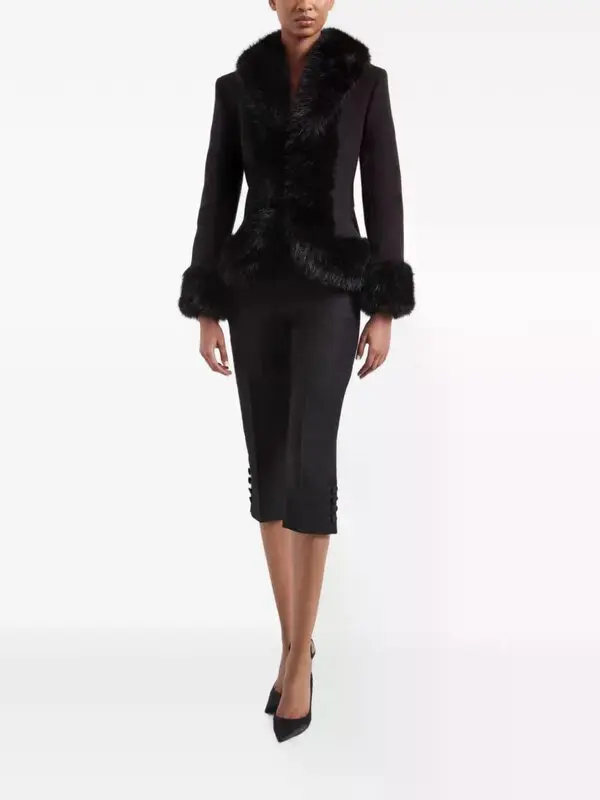 Nina Ricci Faux Fur Trim Rear-bow Jacket