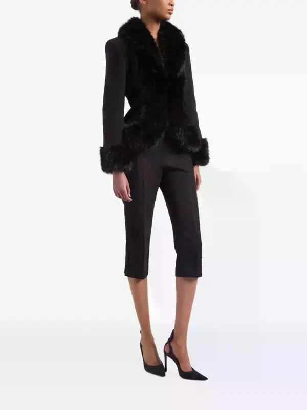 Nina Ricci Faux Fur Trim Rear-bow Jacket