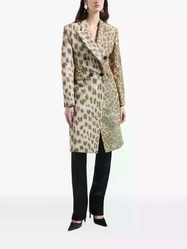 Nina Ricci Leopard-print Double-breasted Coat
