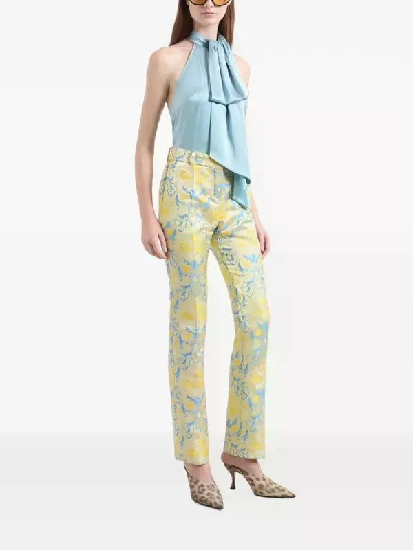Nina Ricci Floral Jacquard Straight-leg Trousers
