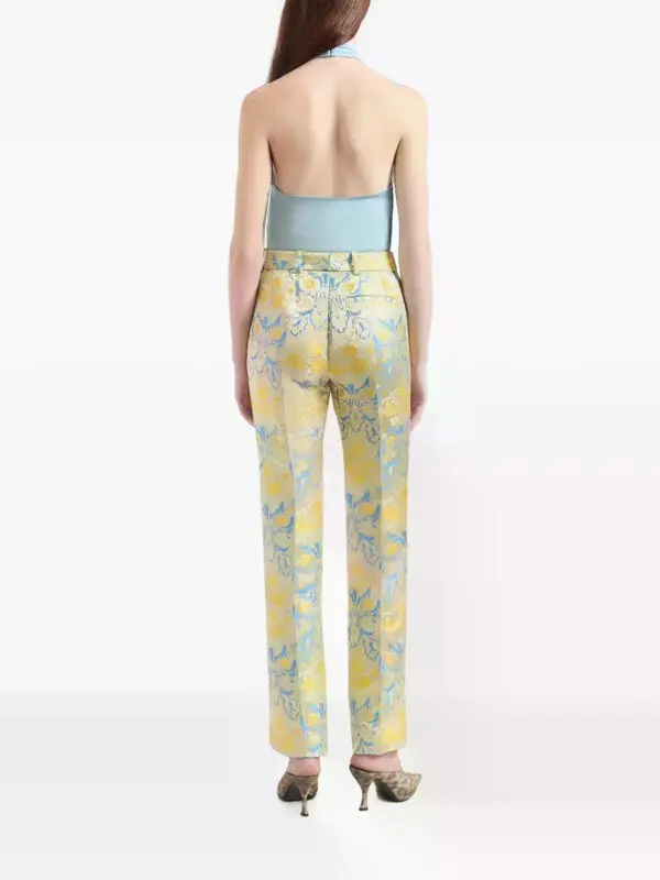Nina Ricci Floral Jacquard Straight-leg Trousers