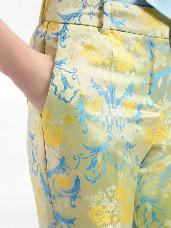Nina Ricci Floral Jacquard Straight-leg Trousers