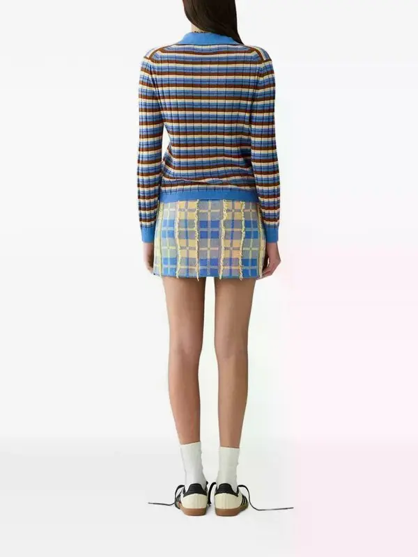 Guest In Residence Striped Zip-up Polo Top