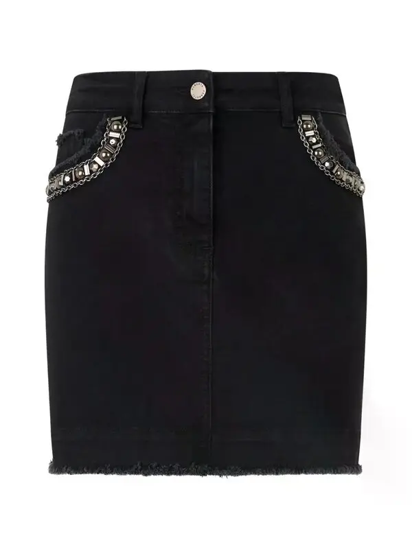 Alberta Ferretti Embellished Denim Mini Skirt