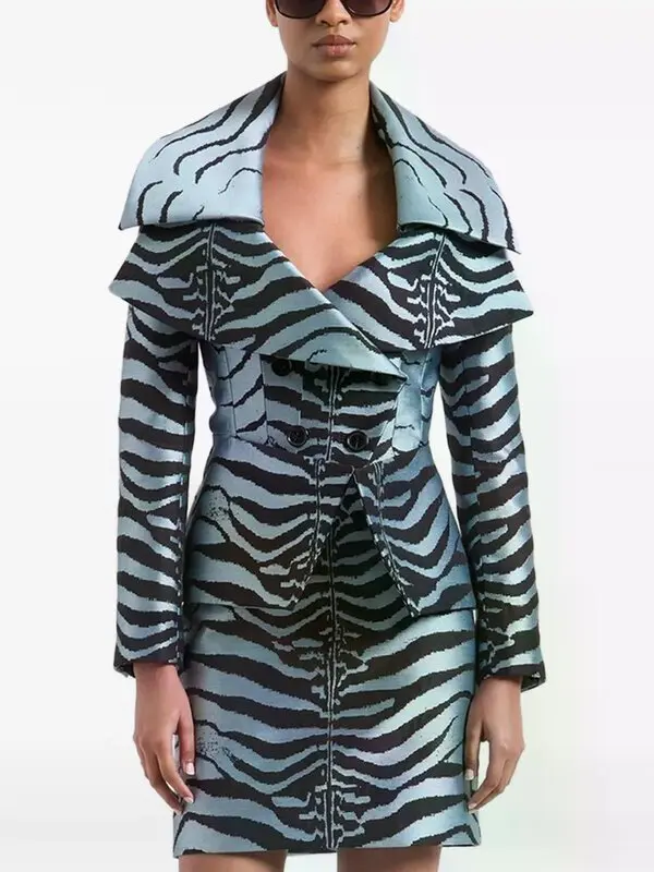 Nina Ricci Tiger Jacquard Double-breasted Jacket