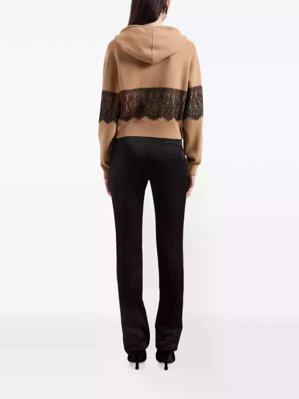 Nina Ricci Lace-trimmed Pussy-bow Hoodie