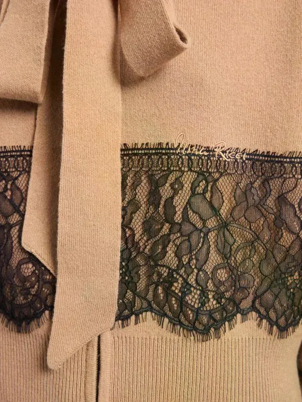 Nina Ricci Lace-trimmed Pussy-bow Hoodie
