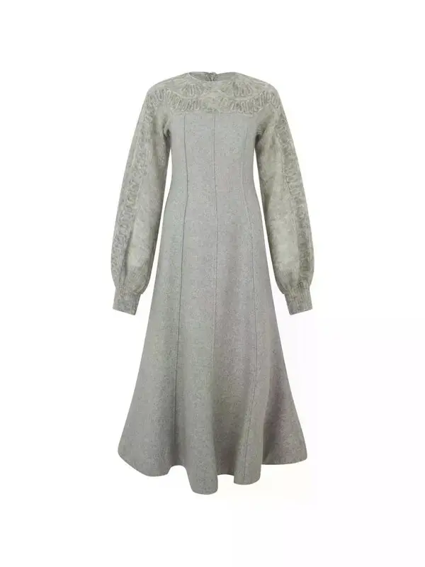 Alberta Ferretti Embroidered Long-sleeved Midi Dress