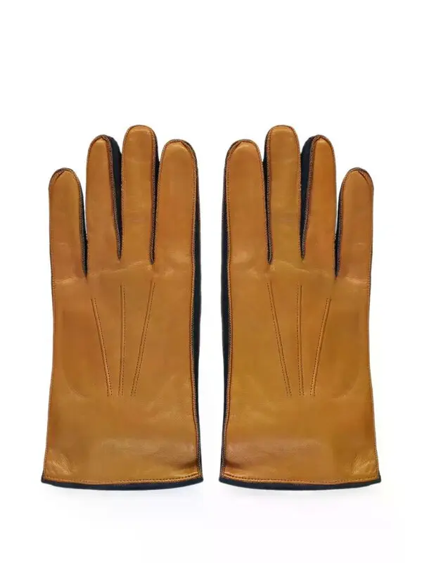 MOORER Topstitched Leather Gloves