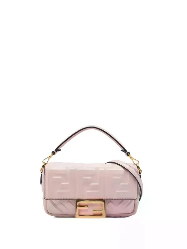 Fendi 2010-2026 Mini Zucca Embossed Leather Baguette Satchel