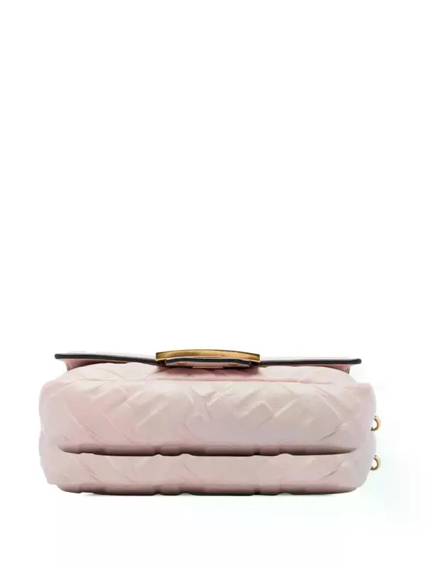 Fendi 2010-2026 Mini Zucca Embossed Leather Baguette Satchel