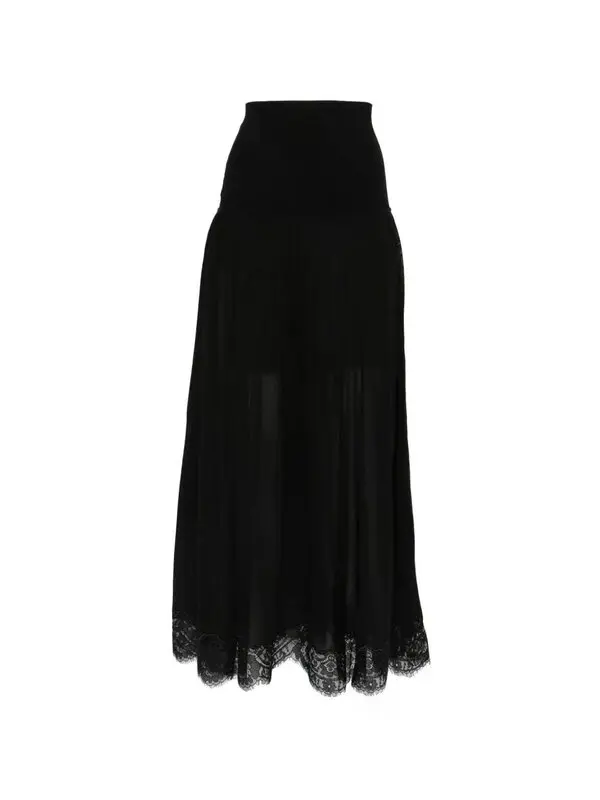 Zimmermann Valiant Lace-trim Pleated Maxi Skirt - Black