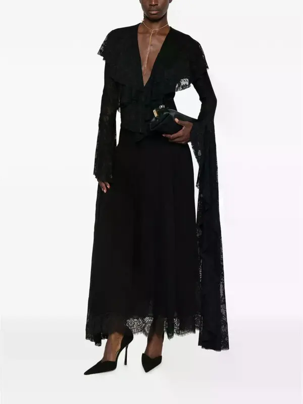 Zimmermann Valiant Lace-trim Pleated Maxi Skirt - Black