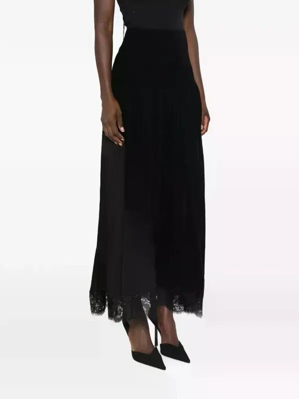 Zimmermann Valiant Lace-trim Pleated Maxi Skirt - Black