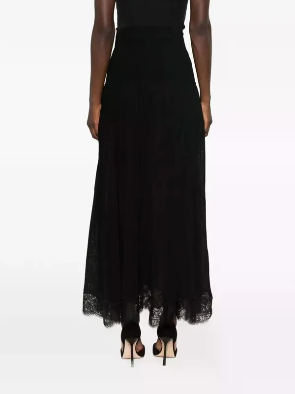 Zimmermann Valiant Lace-trim Pleated Maxi Skirt - Black