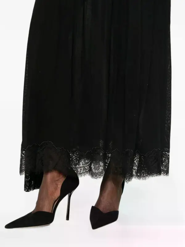 Zimmermann Valiant Lace-trim Pleated Maxi Skirt - Black