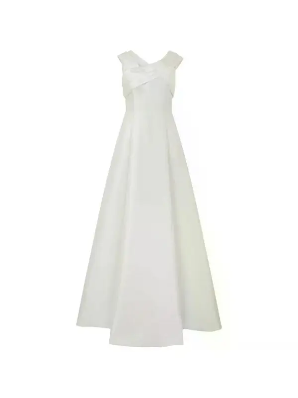 Alberta Ferretti Pleated-detail Sleeveless Gown - White
