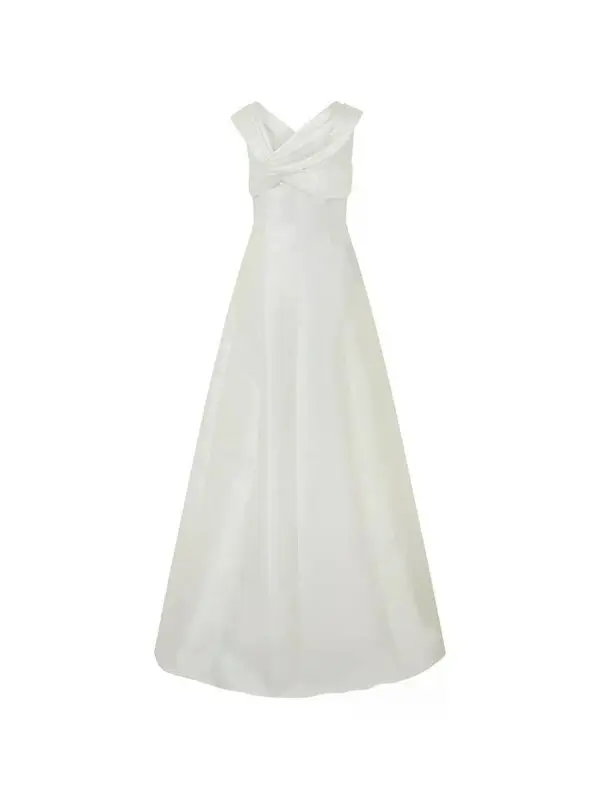 Alberta Ferretti Pleated-detail Sleeveless Gown