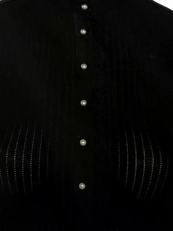 ANN DEMEULEMEESTER Lace-trim Ribbed Top