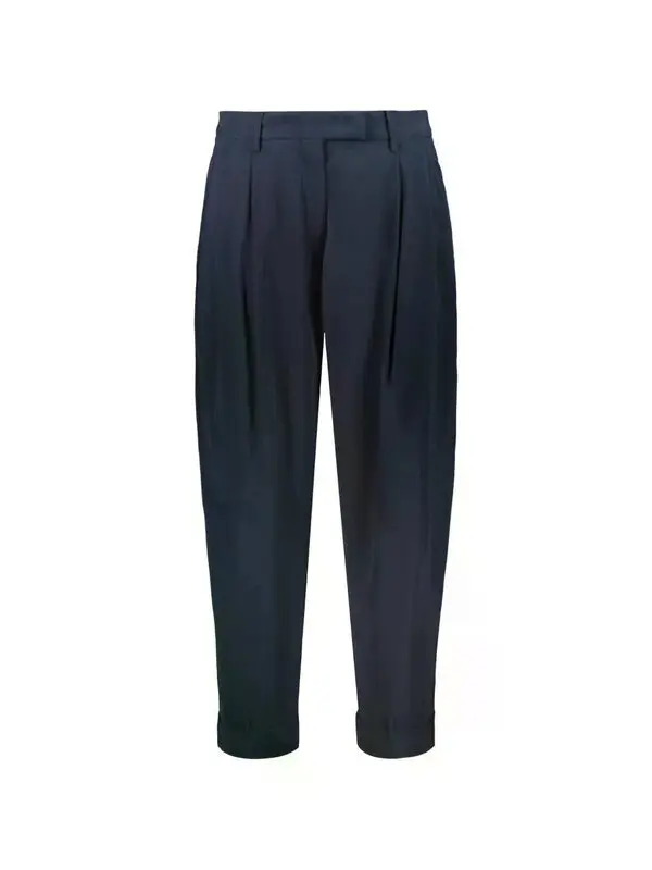 MOORER Pleated Turn-up Trousers