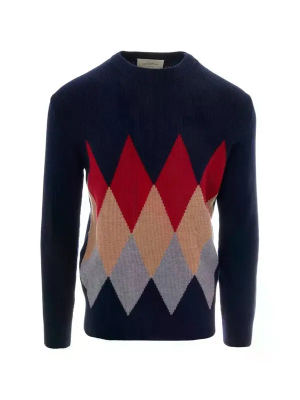 BALLANTYNE Long-sleeve Diamond Intarsia Sweater