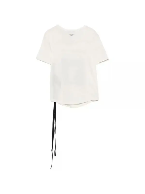 ANN DEMEULEMEESTER Graphic-print Tie-detail T-shirt