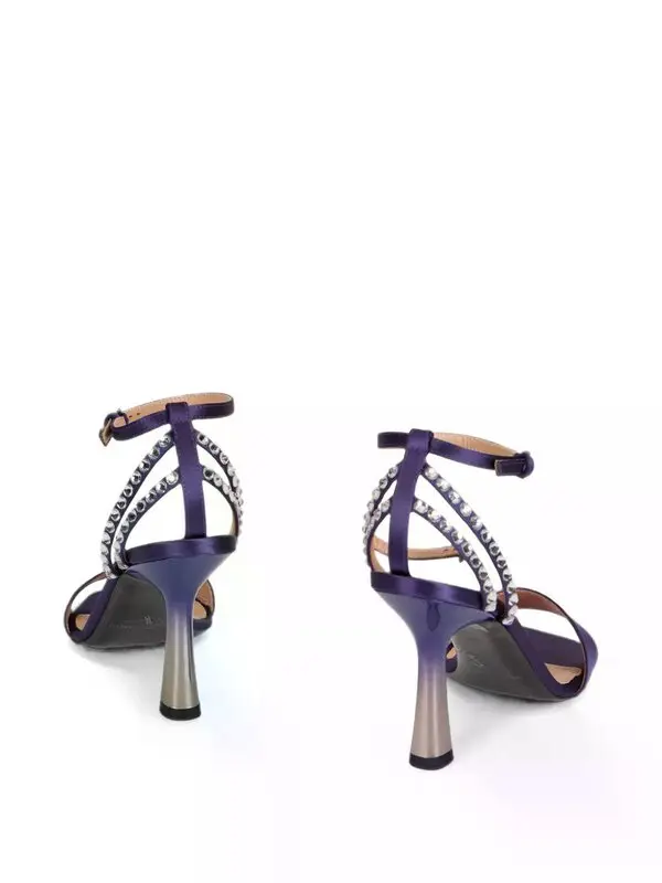 Alberta Ferretti Embellished Satin Sandals