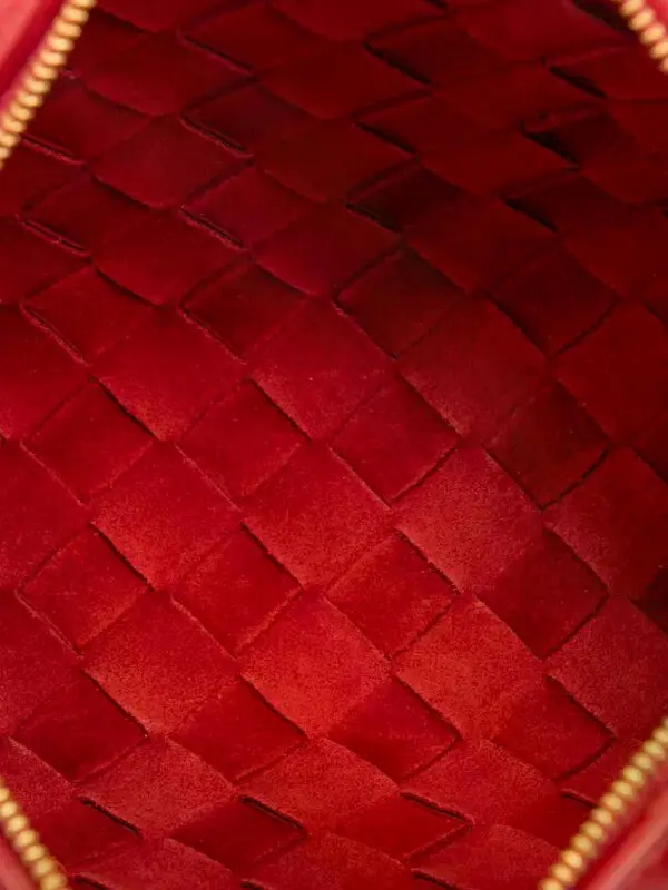 Bottega Veneta Mini Lambskin Intrecciato Loop Camera Bag - Red