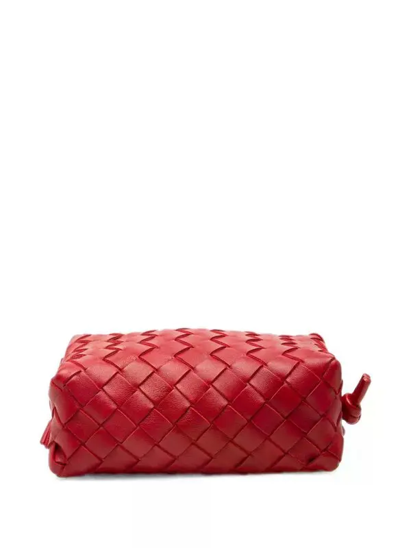 Bottega Veneta Mini Lambskin Intrecciato Loop Camera Bag - Red