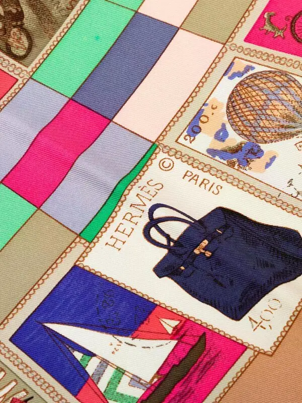 Hermès 1990 Correspondance Silk Scarf 90 Scarves