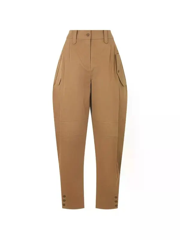 Alberta Ferretti Pleated Cropped High-waisted Trousers