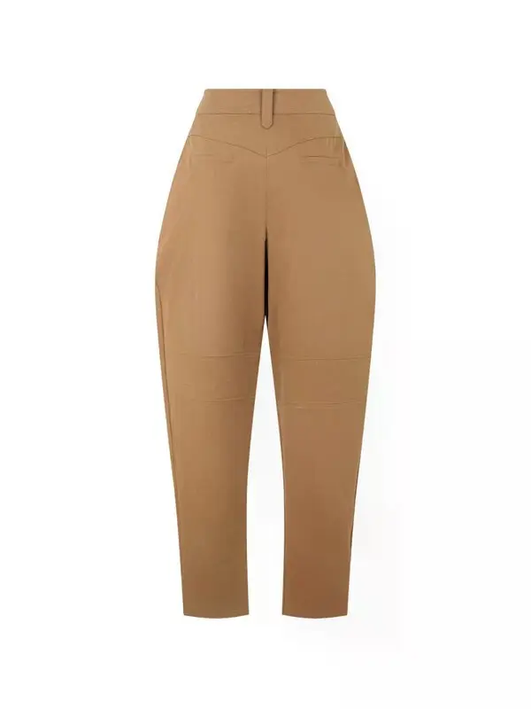 Alberta Ferretti Pleated Cropped High-waisted Trousers