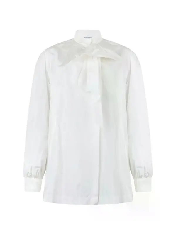 Alberta Ferretti High Neck Bow Detail Shirt - White