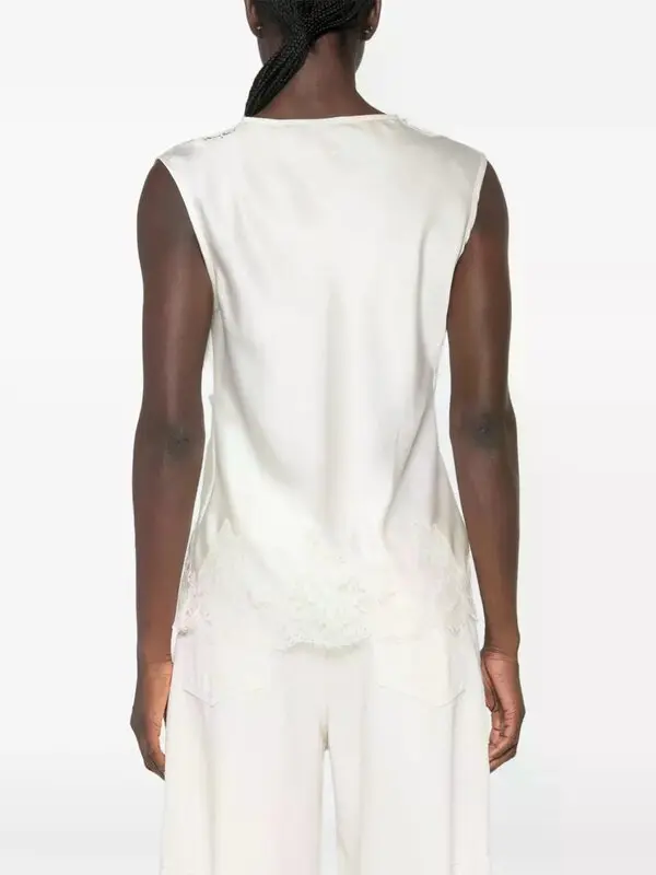 ERMANNO FIRENZE Lace-trim Satin Top