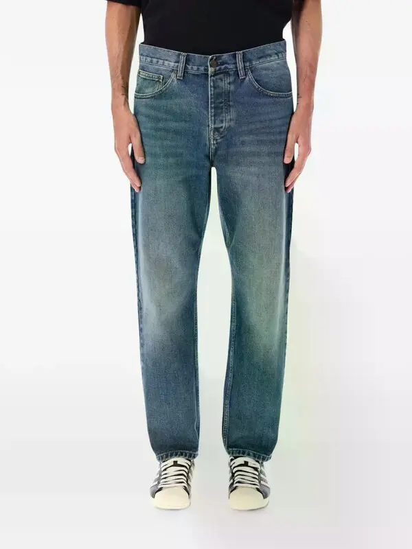 Carhartt Work In Progress Newel Logo-patch Washed Jeans