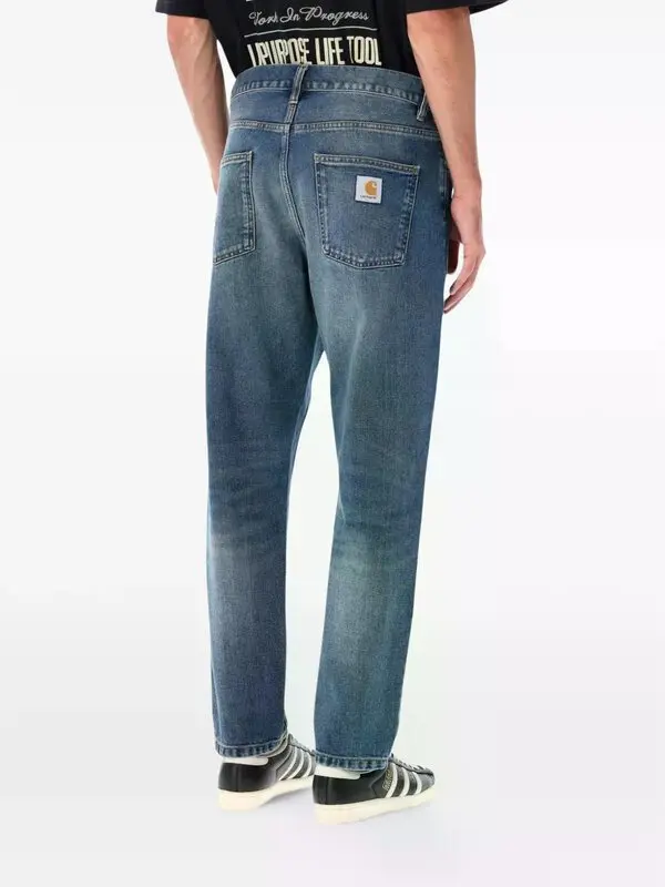 Carhartt Work In Progress Newel Logo-patch Washed Jeans
