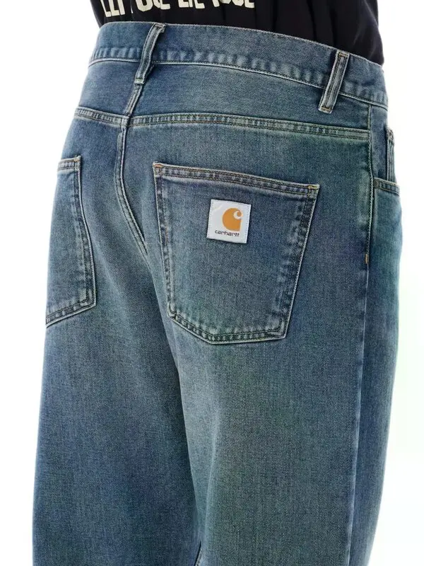 Carhartt Work In Progress Newel Logo-patch Washed Jeans