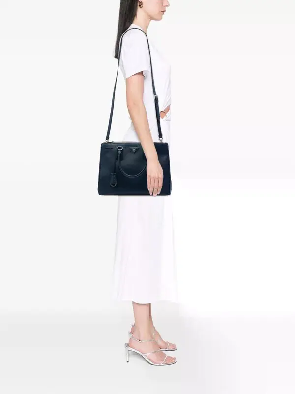 Prada 2010-2026 Medium Saffiano Lux Galleria Double Zip Satchel