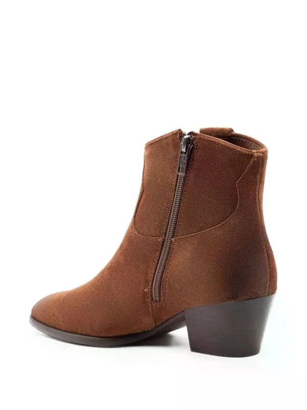 Ash Suede Tapered-toe Ankle Boots