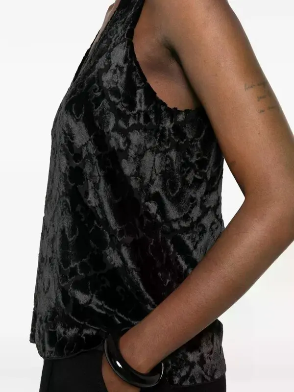 FORTE_FORTE Devoré-effect Sleeveless Top