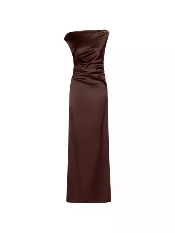 PIANOFORTE Ruched Satin Maxi Dress
