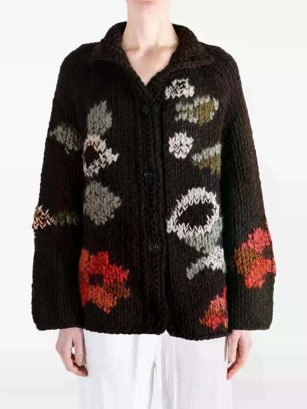 CASEY CASEY Flora Floral-intarsia Cardigan