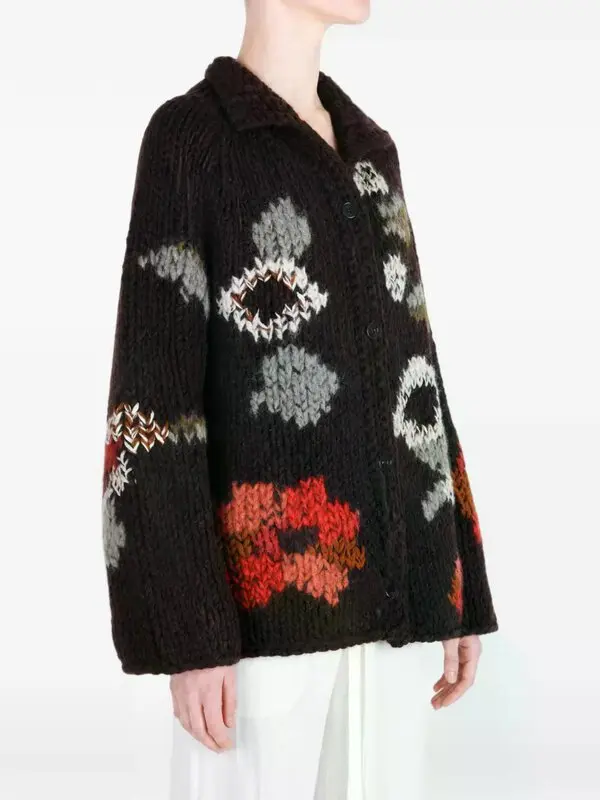 CASEY CASEY Flora Floral-intarsia Cardigan