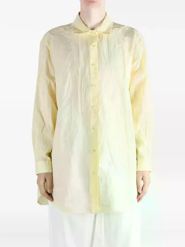 CASEY CASEY Beige Cotton Crinkled Finish Shirt