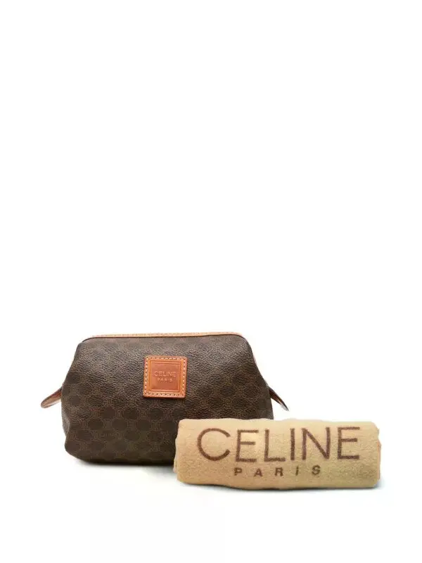 Celine 20th Century Macadam Coated Canvas Pouch