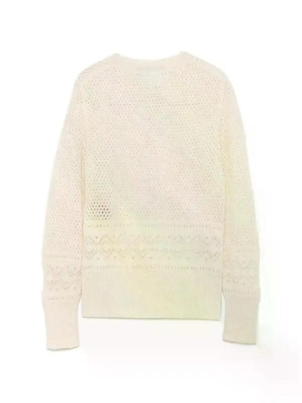 D.exterior Open-knit Pointelle-trim Sweater